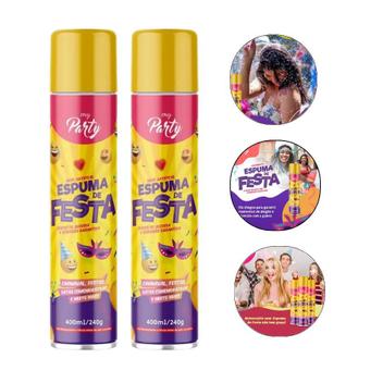 Kit 2 Spray Espuma Neve Artificial de Festa Carnaval Espuminha 400ml ...