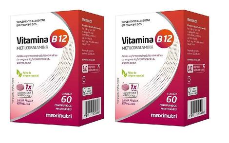 Kit 2 Suplemento Alimentar B12 60Cpr - Maxinutri - Vitaminas A-Z ...