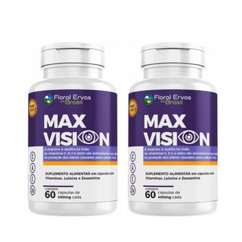 Kit 2 Suplemento Max Vision 60 Cápsulas Luteína Zeaxantina Vitaminas C ...