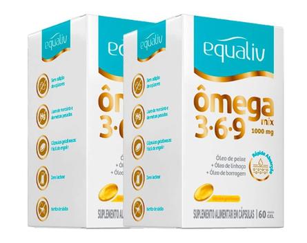 Kit 2 Suplemento Ômega Mix 3.6.9 1000mg 60 Cps - Equaliv - Ômega 3, 6 ...