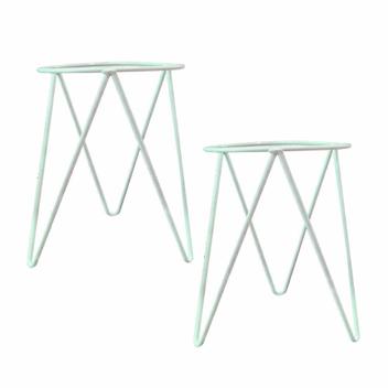 Kit 2 Suportes Tripé Chão Ferro Vaso Planta Jardinagem Branco nv511 ...