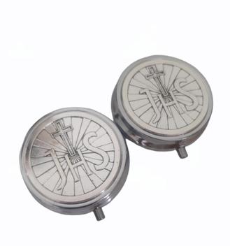 Kit 2 Teca Porta Hóstia Eucaristia Jhs 4,5cm Comunhão - caf - Produtos ...