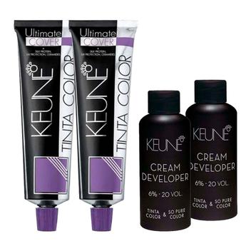 Kit 2 Tintas Keune Ultimate Cover + 2 Ox Cream Dev 6% 20vol - Tinta de ...