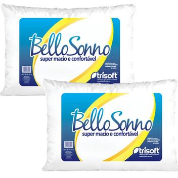 KIT 2 TRAVESSEIRO ADULTO BELLO SONO TRISOFT 45 cm X 65 cm - Travesseiro Comum - Magazine Luiza