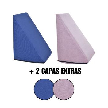 Kit 2 Travesseiro Triangular Encosto Espuma Antirefluxo Apoio Costas ...