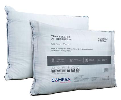 Kit 2 Travesseiros Anti Stress 50cm x 70cm Suporte Firme Camesa ...