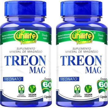 Kit 2 Treon Mag (Magnésio Treonato) Unilife 60 cápsulas - Cloreto de Magnésio / Magnésio ...