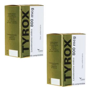 Kit 2 Tyrox 800mcg 60 Comp Cepav Repositor Hormonal Cães ...