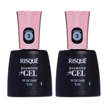 Kit 2 und Top Coat Fixador Risqué Diamond Gel Cremoso 9,5ml - RISQUE ...