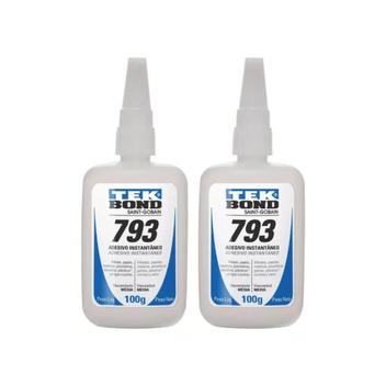 Kit 2 unidades - cola tekbond 793 superbond instantânea 100g adesivo ...