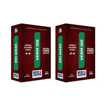 Kit 2 Unidades Verm 100 Real H Controle Verminose 600g - Vermífugo Pet ...