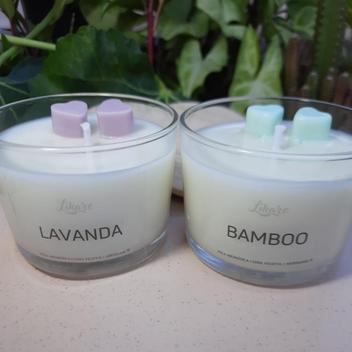 Kit 2 Velas Aromáticas Perfumada Vegetal Lavanda Bamboo 120g - Likare ...