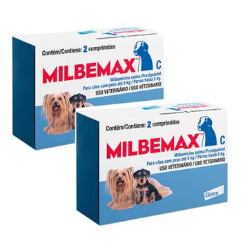 Kit 2 Vermífugo Milbemax Com 2 Comprimidos Para Cães Até 5kg - Elanco - Vermífugo Pet - Magazine ...