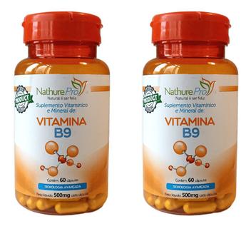 Kit 2 Vitamina B9 60 Cápsulas 500mg - NathurePro - Vitaminas A-Z ...