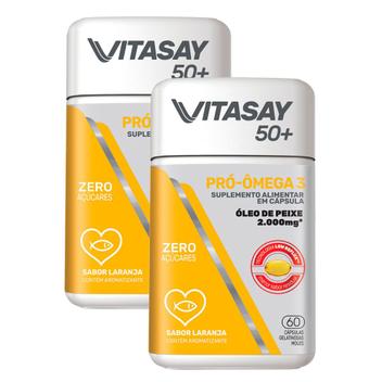 Kit 2 Vitasay 50+ Pró Ômega 3 60 Cápsulas Gelatinosas Moles - Ômega 3 ...
