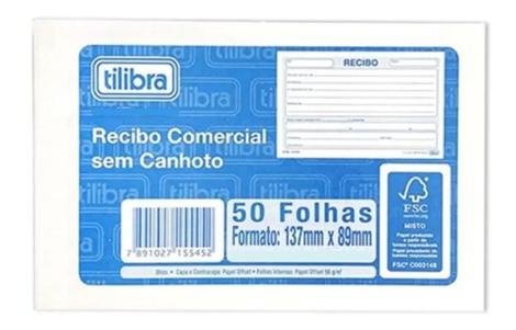Kit 20 Blocos Recibo Comercial Sem Canhoto Pequeno 50 Folhas - Tilibra - Recibo - Magazine Luiza