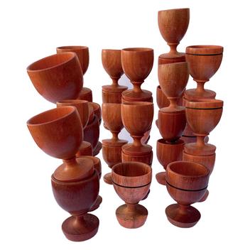 Kit 20 taça de cachaça 7CM em madeira maciça artesanal pinga ...