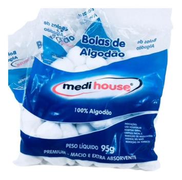 Kit 25 Pacotes Algodão Bolinha Hidrófilo Em Bola 95 Gramas - Medi house ...
