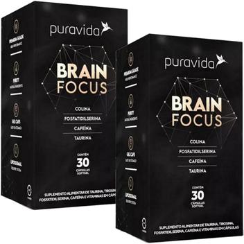 Kit 2x Brain Focus - (30 Capsulas Softgel cada) - Pura Vida - Kit de Suplementos - Magazine Luiza
