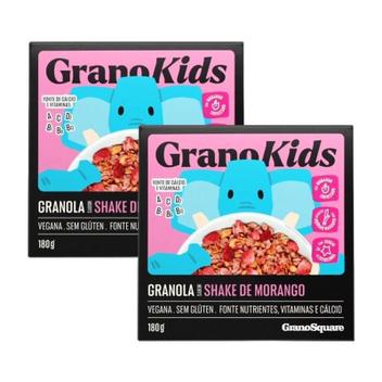 Kit 2X: Granola Granokids Shake Morango Sem Glúten - Granosquare ...