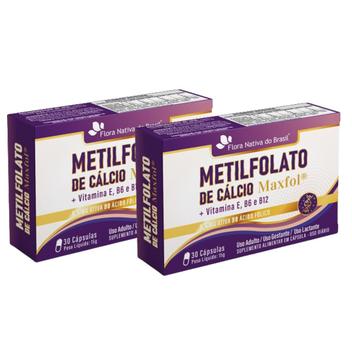 Kit 2x Metilfolato de Cálcio Maxfol + Vitaminas E B6 e B12 30 Capsulas ...