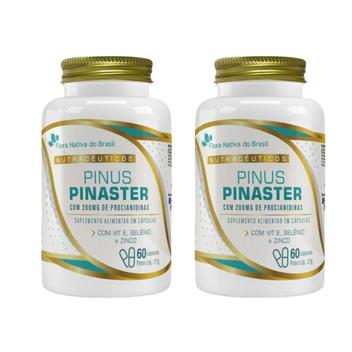 Kit 2x Pinus Pinaster 200mg + Vit E, Selênio e Zinco 60 Cápsulas Flora ...