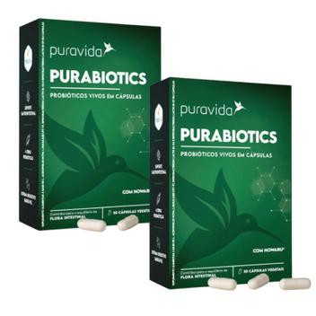 Kit 2x Purabiotics Probióticos Vivos Em Caps - 30 Caps cada - Pura Vida ...