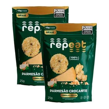 Kit 2X: Snack De Parmesão Crocante Cebola E Salsa Repeat 25G - Comida ...
