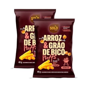 Kit 2X: Snack Puffs Arroz E Grão Bico Barbecue Solo Snacks - Comida ...