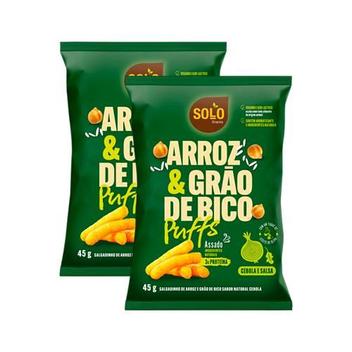 Kit 2X: Snack Puffs Arroz e Grão de Bico Cebola e Salsa Solo Snacks 45g ...