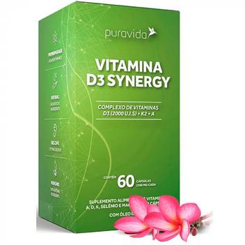 Kit 2x Vitamina D3 Synergy 2000ui + A + K2 - 60 Caps - Pura Vida ...