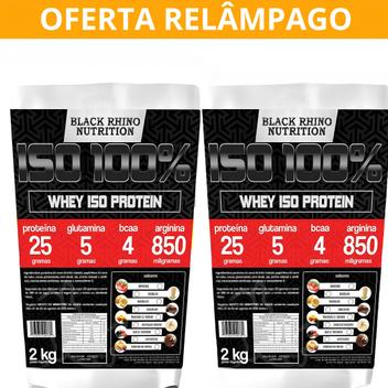 Kit 2x Whey Protein Isolado Zero Açucar Zero Gluten 2kg - Black Rhino ...