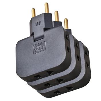 Kit 3 Adaptador Benjamin Tomada Multiplicador Dobrável 16a - Tex Web ...