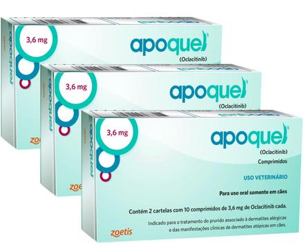 Kit 3 Apoquel 3,6 Mg 20 Comprimidos - Zoetis - Farmácia Pet - Magazine ...