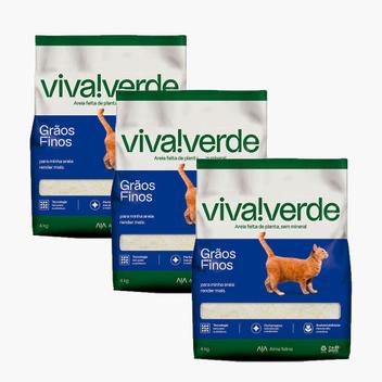 Kit 3 Areia Higiênica Viva Verde Limpeza Plena PetFive - Areia para ...