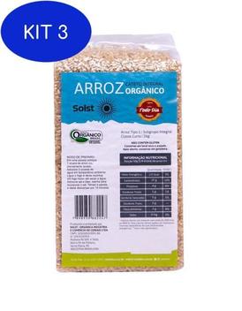 Kit 3 Arroz Cateto Orgânico Integral (Tipo Japonês) Solst 1 Kg - Arroz ...