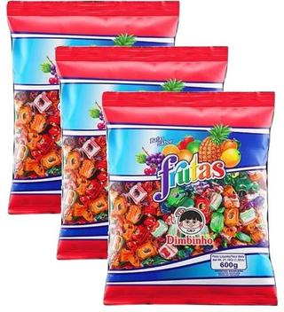 kit 3 Bala Sabor Frutas Mastigavel Dimbinho 600g - Balas - Magazine Luiza