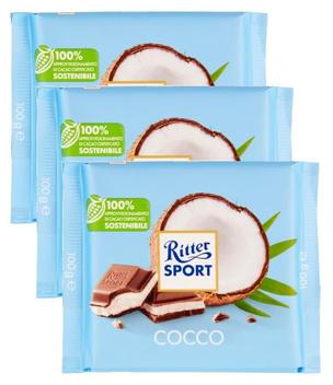 kit 3 BARRA DE CHOCOLATE RITTER SPORT SABOR COCONUT 100G - Barra de ...