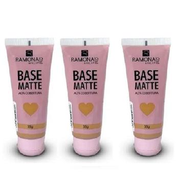 Kit 3 Base Matte Cor 05 Bege Escuro 35gr - Ramona Make Up - Base Facial ...
