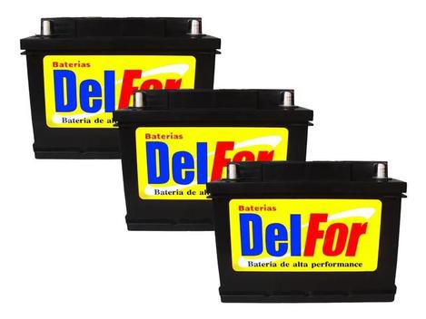 Kit 3 Bateria Estacionária 60Ah 12V Nobreak - Delfor - Bateria de Carro ...