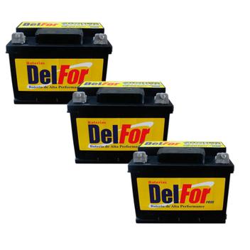 Kit 3 Bateria Estacionária 70Ah 12V Selada DF70HE Tipo DF1000 - Delfor ...