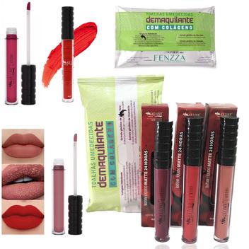 Kit 3 Batons Líquido Matte Longa Duração Max Love 24 Horas Tons ...