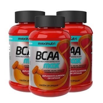 Kit 3 BCAA Maxx 2800 700mg 120 Cápsulas Maxinutri - BCAA - Magazine Luiza
