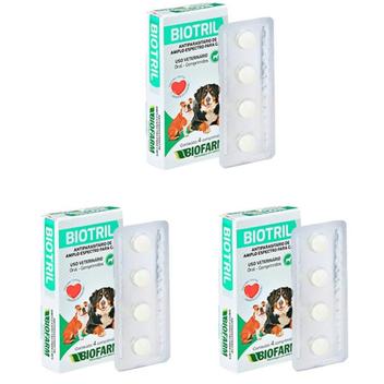 Kit 3 Biotril Com 4 Comp. Cada - Biofarm - Antiparasitário de Amplo ...