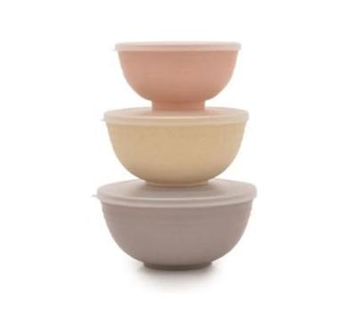 Kit 3 Bowls Cumbucas Tigelas de Bambu Sopas Caldos Com Tampa de Plástico 800ml, 600ml e 400ml ...