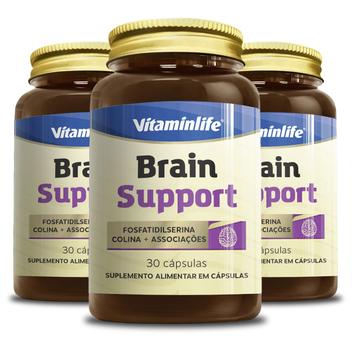 Kit 3 Brain Support Vitaminlife 30 cápsulas - BCAA - Magazine Luiza