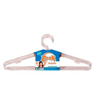 Kit 3 Cabides Adulto Cristal Zeek Transparente - Cabide de Roupa ...