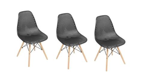 Kit 3 Cadeiras Eames Design Colméia Eloisa Preto - Homelandia - Móveis ...
