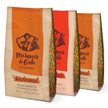 Kit 3 Café Moído Marques Da Costa - Pacotes De 250G - Alimentos Básicos ...
