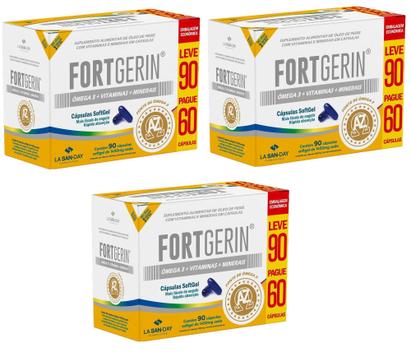 Kit 3 caixas Fort Gerin Ômega 3 + Vitaminas+Minerais Leve 90 Pague 60 ...